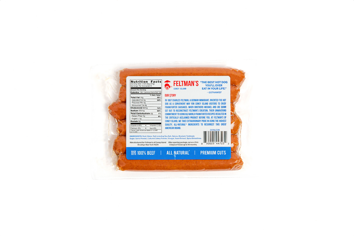 12oz Skinless Hot Dogs | Feltman's of Coney Island